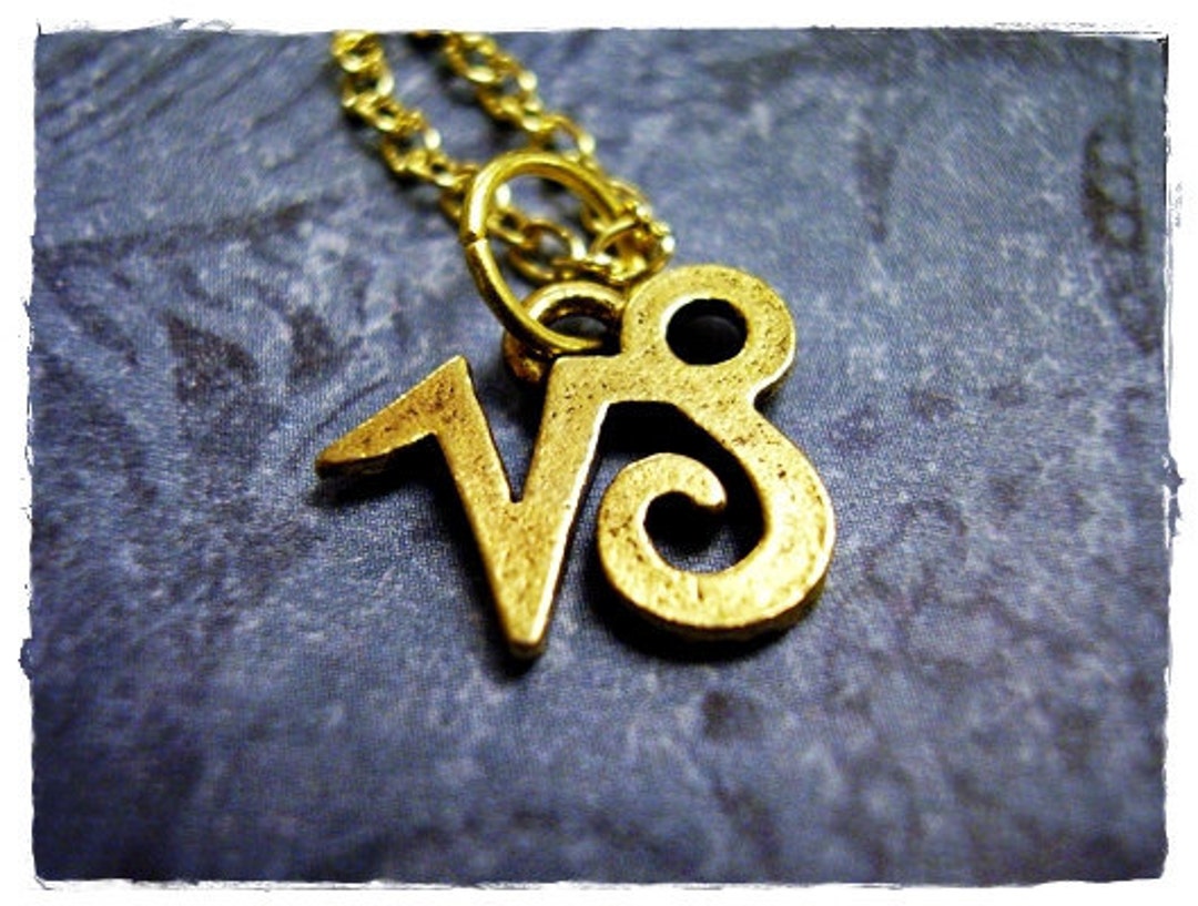 Gold Capricorn Zodiac Sign Necklace - Antique Gold Pewter Capricorn ...