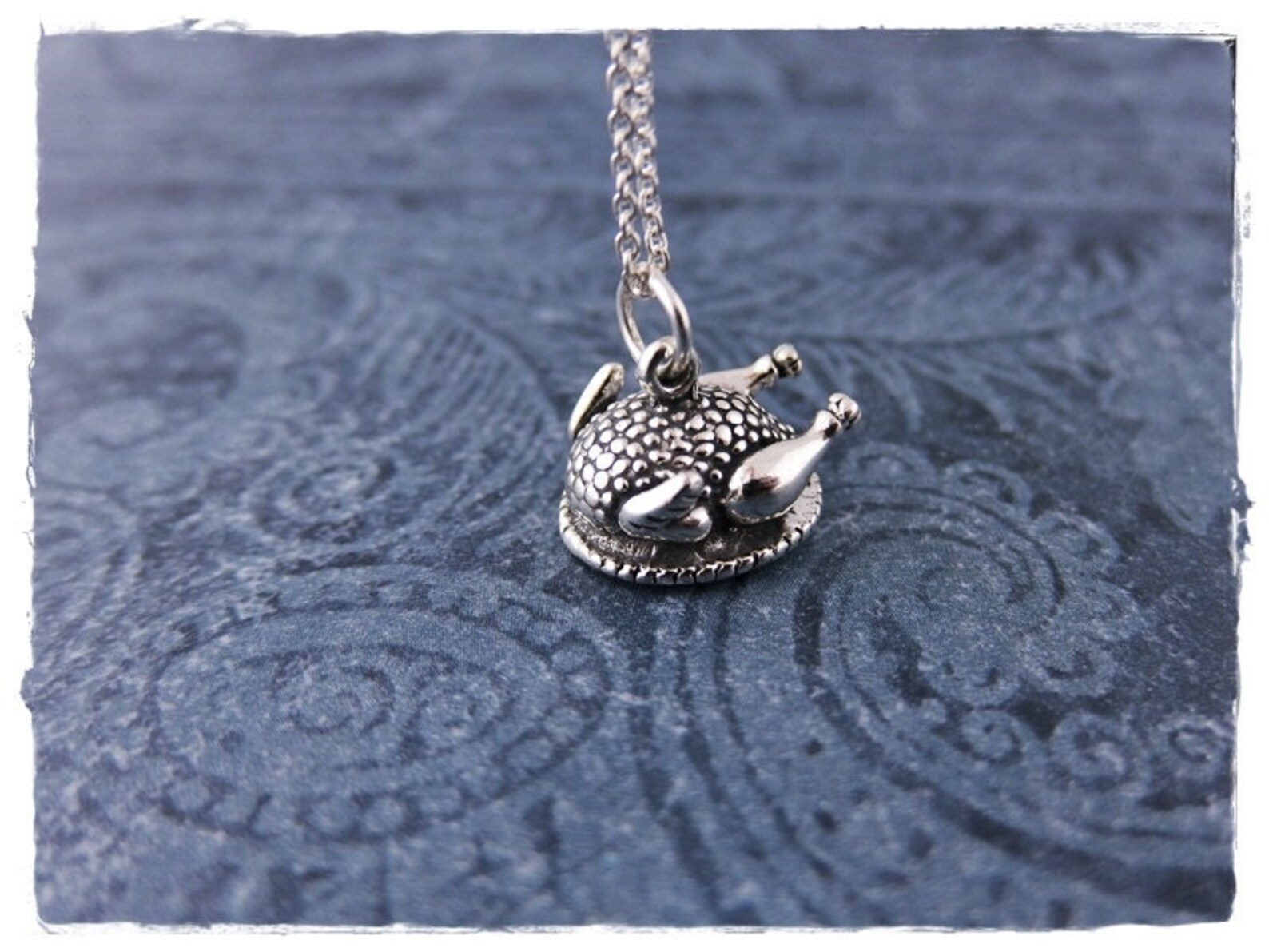 Silver Roast Turkey Necklace Sterling Silver Roast Turkey - Etsy