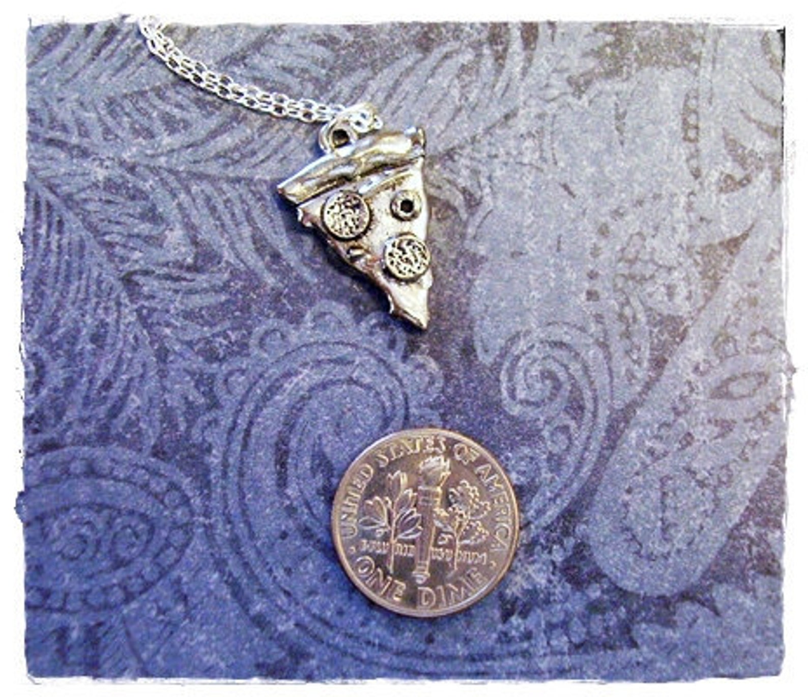 Silver Pizza Slice Necklace Antique Pewter Pizza Slice Charm - Etsy