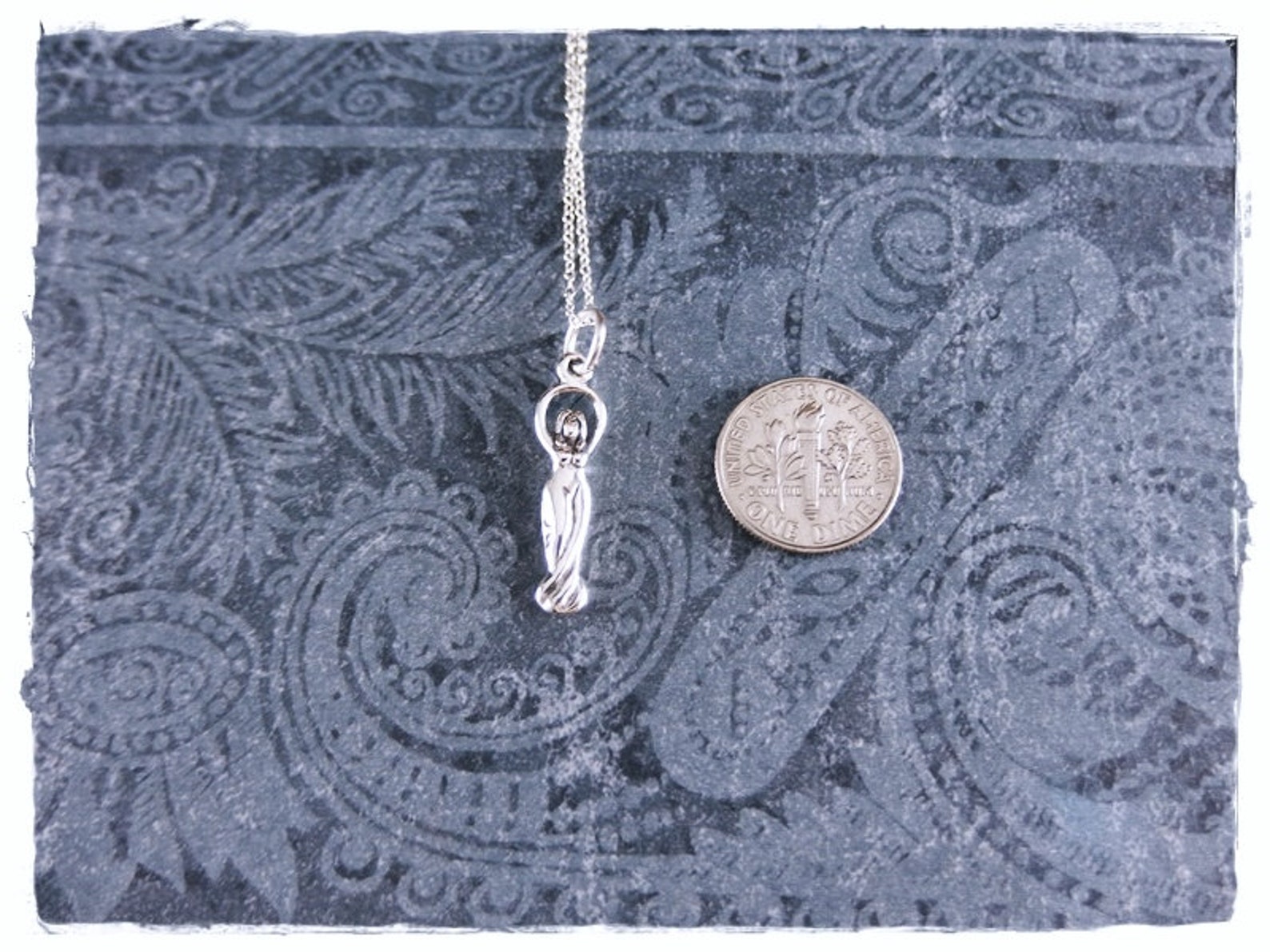 Silver Moon Goddess Necklace - Sterling Silver Moon Goddess Charm on a ...