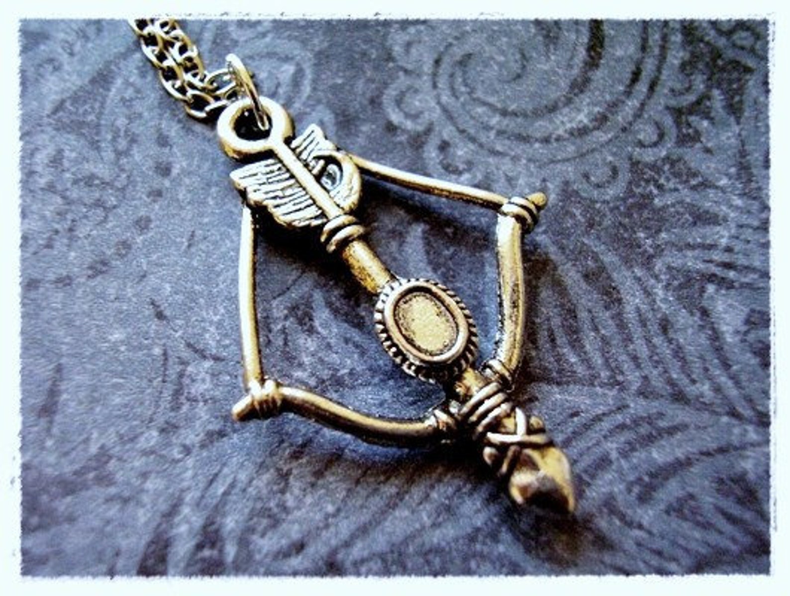 Rustic Bow and Arrow Necklace Antique Pewter Bow and Arrow | Etsy