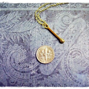 Gold Matchstick Necklace - Antique Gold Pewter Matchstick Charm on a ...