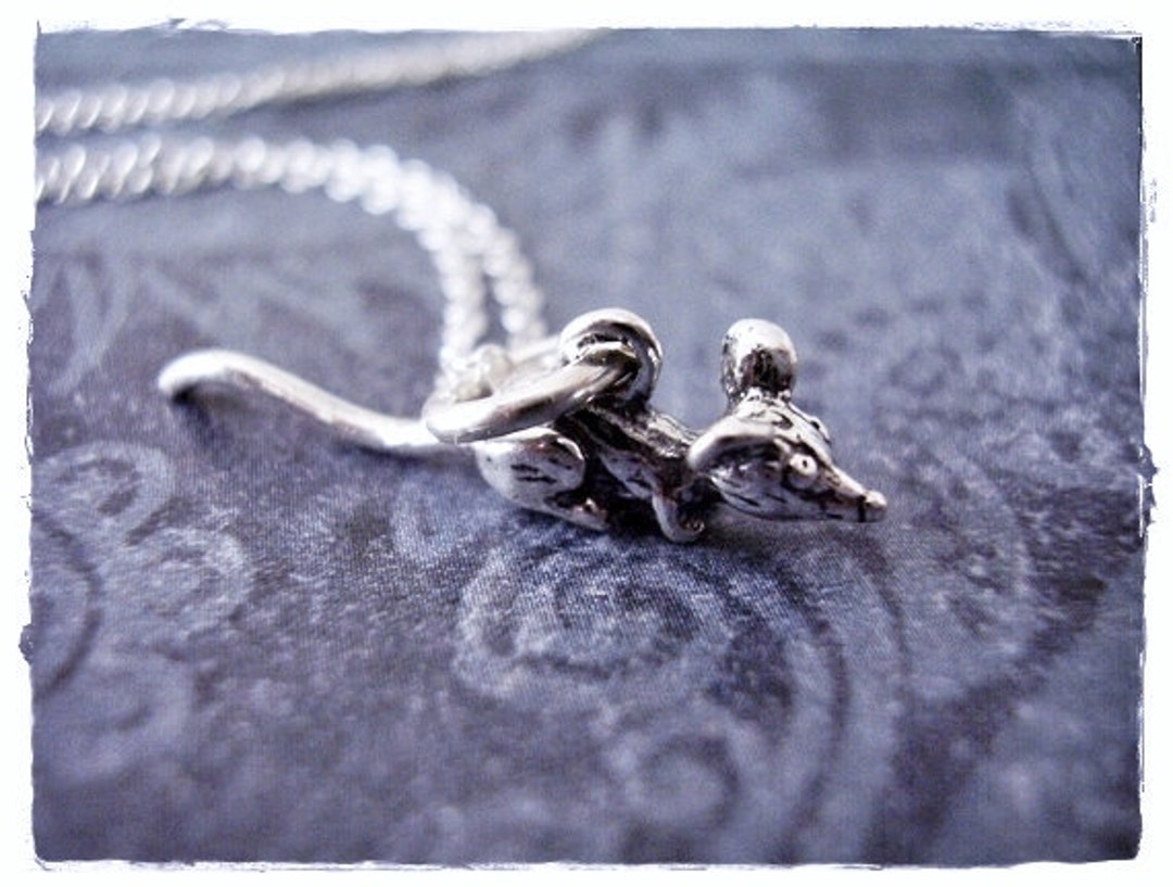 Silver Long-tailed Mouse Necklace - Sterling Silver Long-tailed Mouse ...
