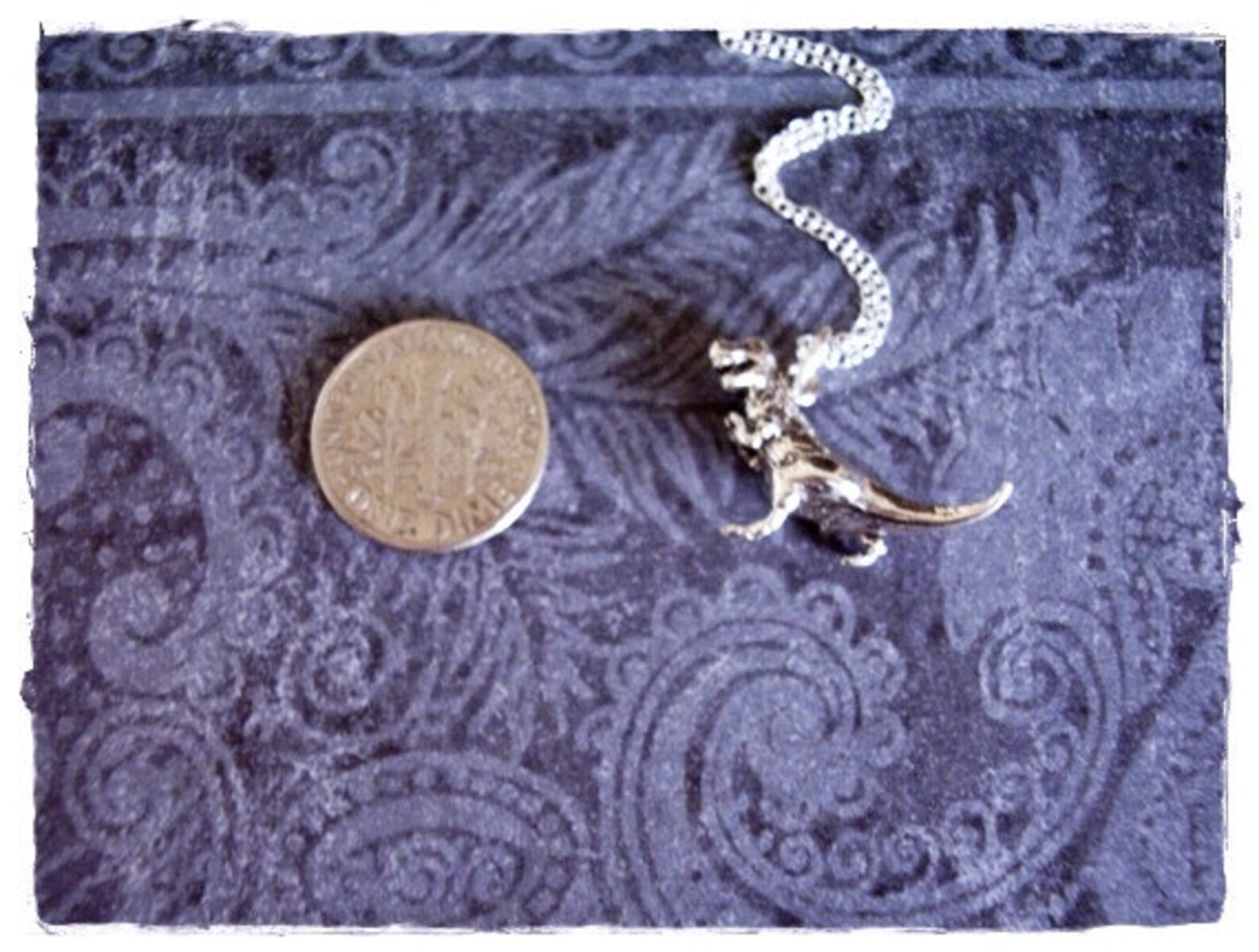 Silver T-rex Necklace - Sterling Silver Tyrannosaurus Charm on a ...