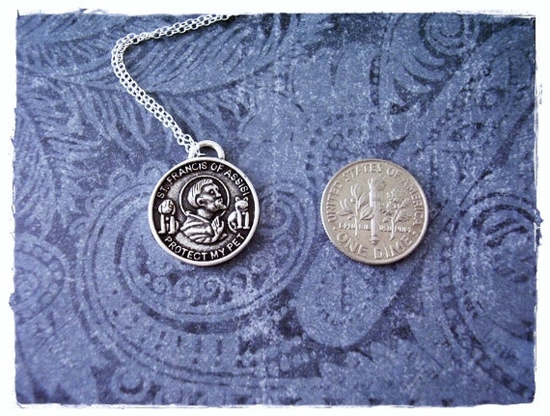 Silver St Francis of Assisi Necklace Sterling Silver St | Etsy