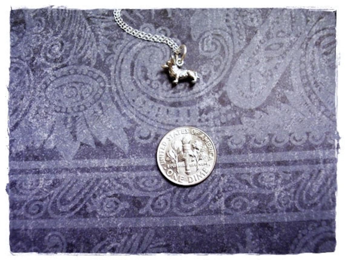 Tiny Silver Corgi Necklace Sterling Silver Corgi Charm on a - Etsy