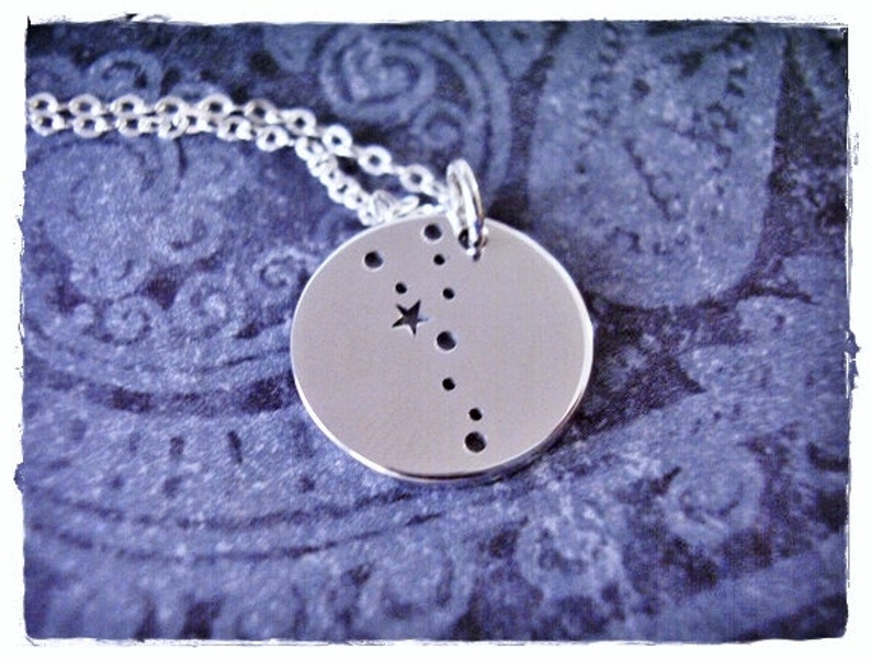 Silver Taurus Constellation Necklace Sterling Silver Taurus - Etsy