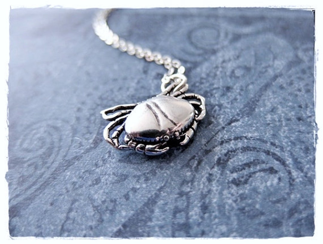 Large Silver Dungeness Crab Necklace - Sterling Silver Dungeness Crab ...