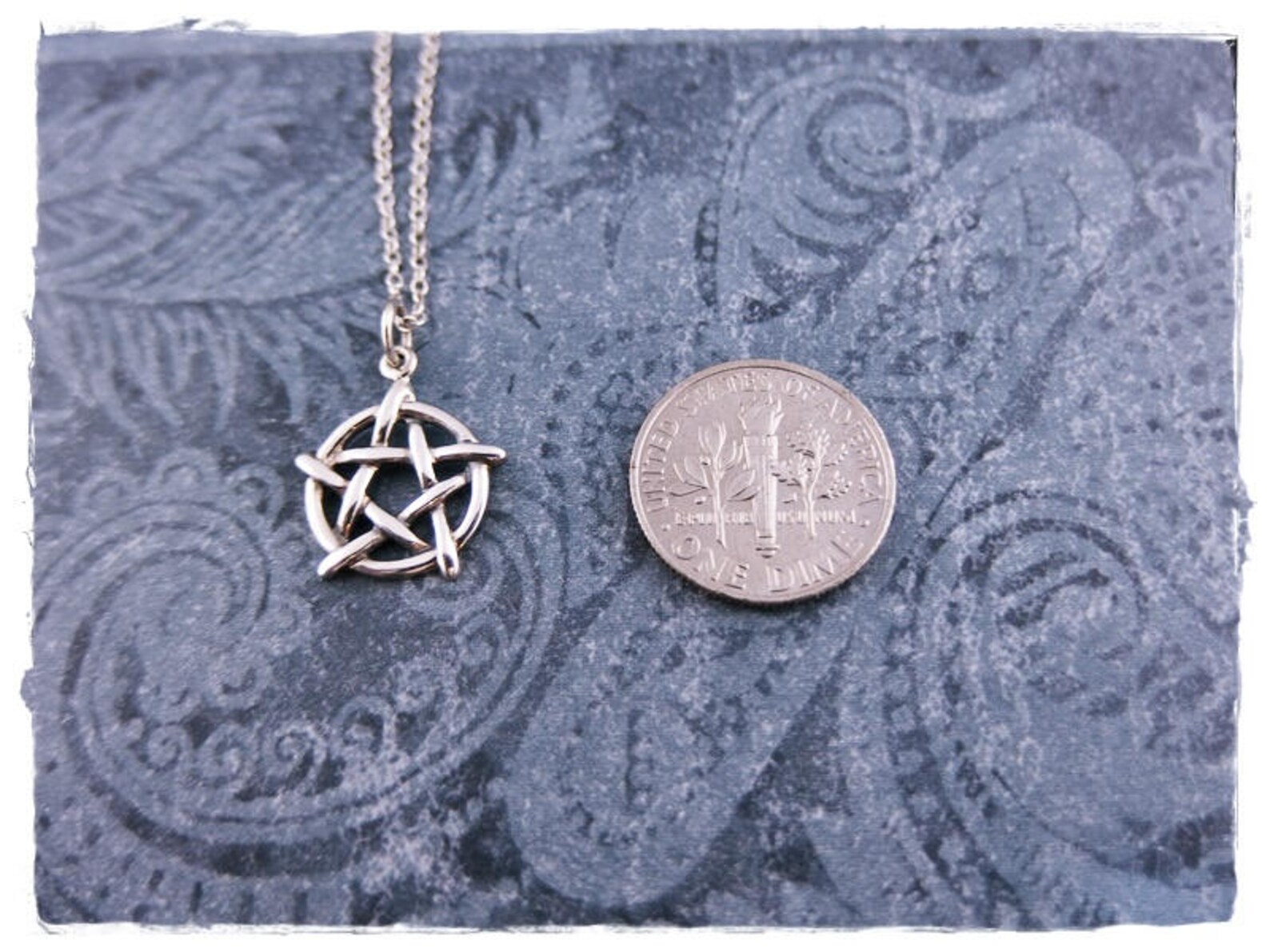 Silver Pentacle Necklace - Sterling Silver Pentacle Charm on a Delicate ...
