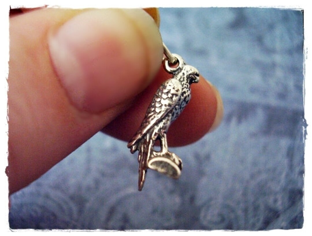Silver Falcon Necklace - Sterling Silver Falcon Charm on a Delicate ...