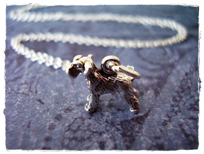 Tiny Silver Schnauzer Dog Necklace - Sterling Silver Schnauzer Charm on ...