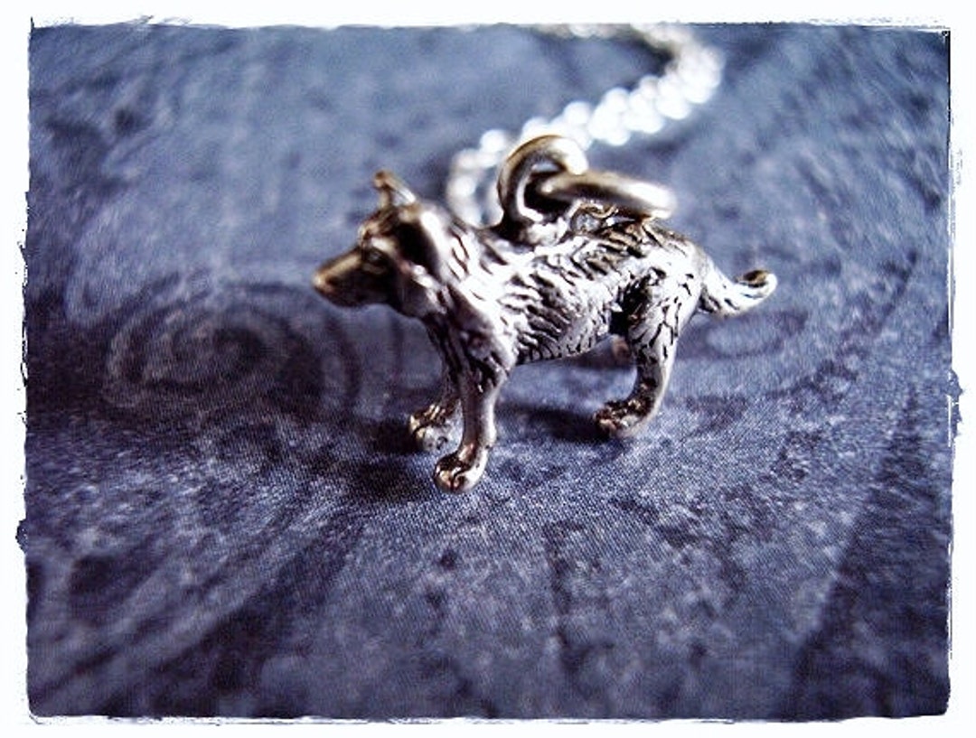 Tiny Silver Wolf Necklace - Sterling Silver Wolf Charm on a Delicate ...