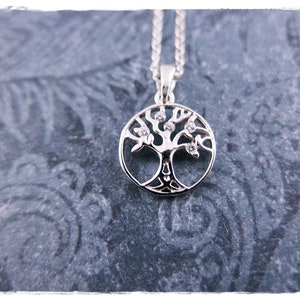 Crystal Rowan Tree Necklace - Rhodium Plated Sterling Silver Crystal ...