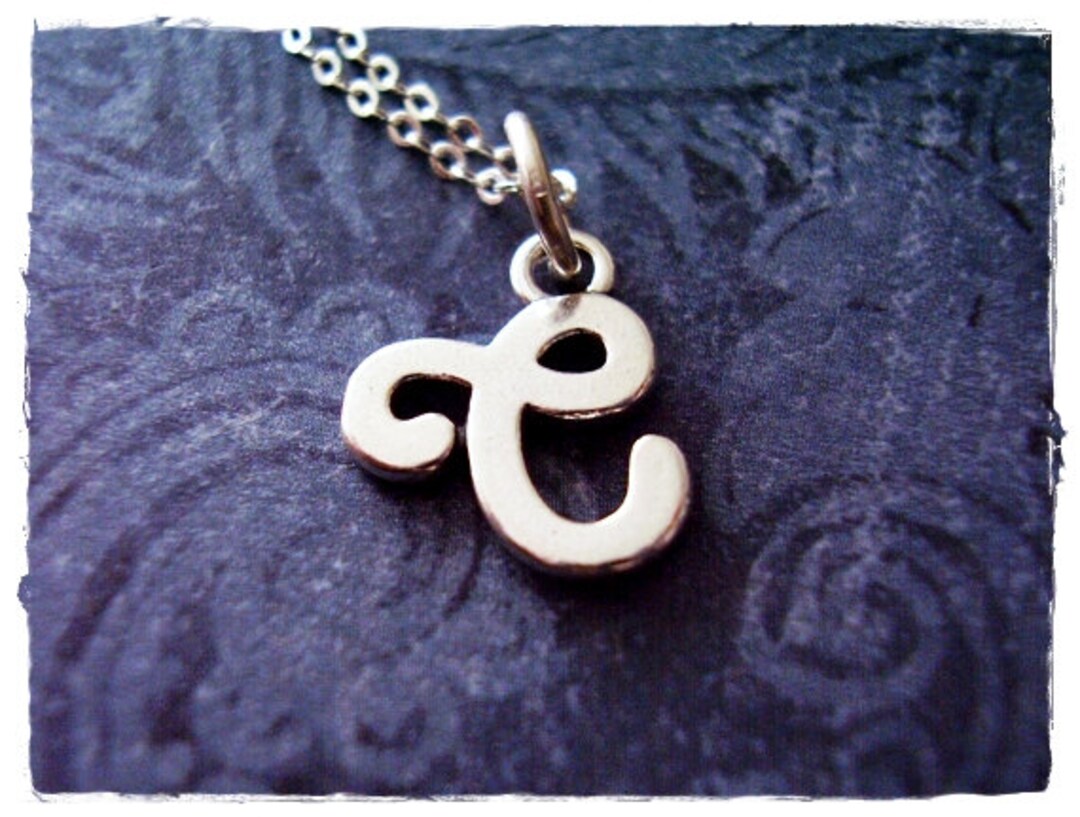 Silver Cursive C Initial Necklace - Sterling Silver Cursive Initial C ...