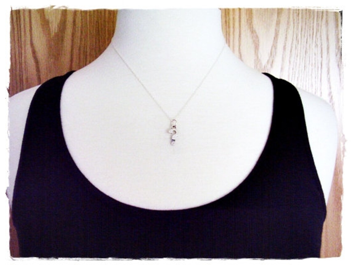 Silver Question Mark Necklace - Sterling Silver Question Mark Charm on ...