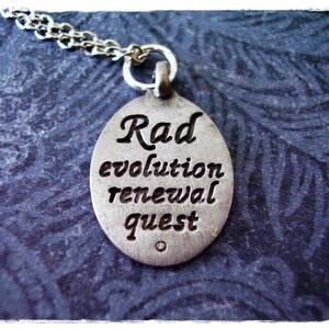 Silver Rad Rune Necklace - Antique Pewter Rad Rune Charm on a Delicate ...