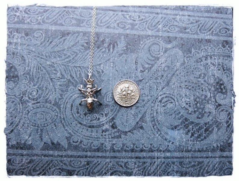 Silver Ant Necklace Sterling Silver Ant Charm on a Delicate | Etsy