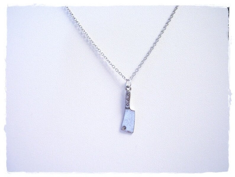 Silver Butcher's Cleaver Necklace Antique Pewter - Etsy