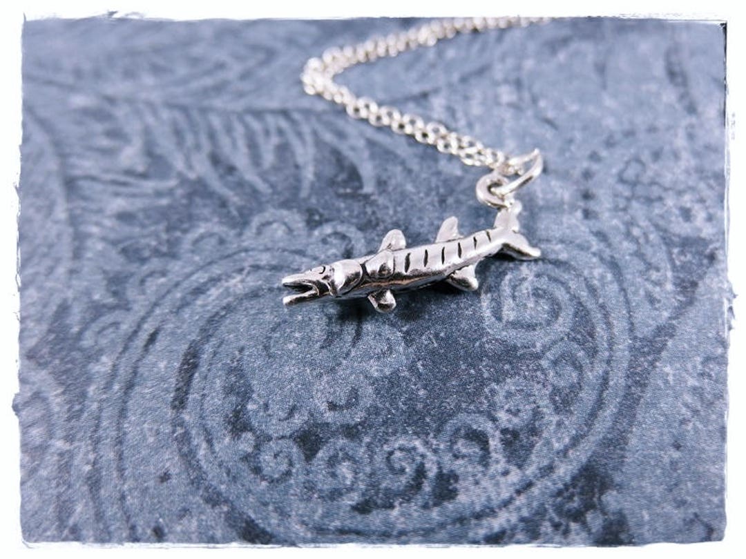 Silver Barracuda Necklace - Sterling Silver Barracuda Charm on a ...