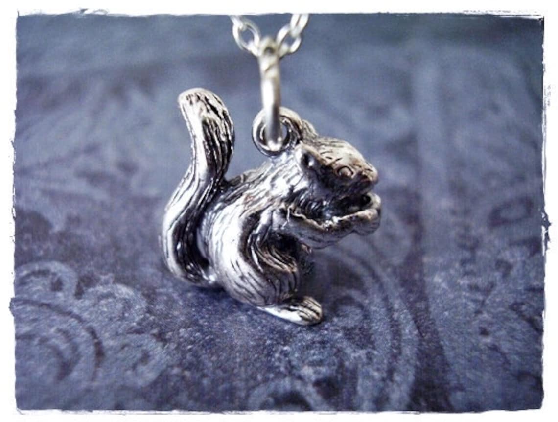 Sterling Silver Squirrel Necklace Sterling Silver Squirrel | Etsy