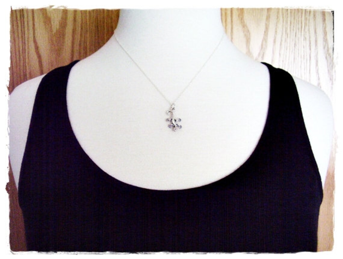 Silver Gecko Necklace Sterling Silver Gecko Charm on a - Etsy