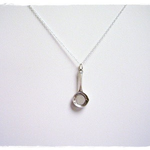 Silver Frying Pan Necklace - Sterling Silver Frying Pan Charm on a ...