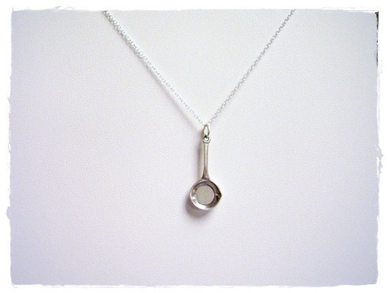Silver Frying Pan Necklace Sterling Silver Frying Pan Charm | Etsy