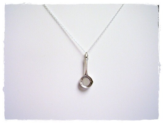 Silver Frying Pan Necklace Sterling Silver Frying Pan Charm | Etsy