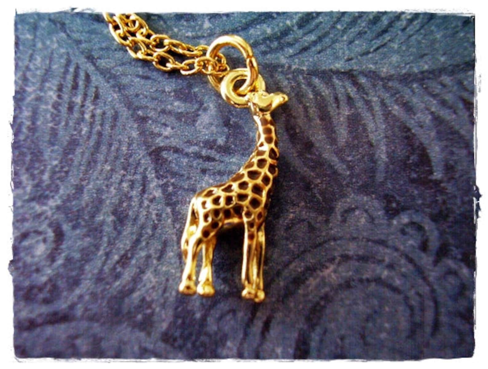 Gold Giraffe Necklace - Gold Giraffe Charm on a Delicate Gold Plated ...