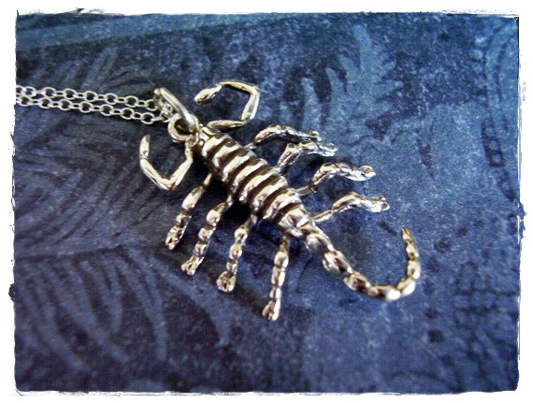 Life Size Scorpion Necklace - 925 Sterling Silver 3D Scorpion Charm on ...