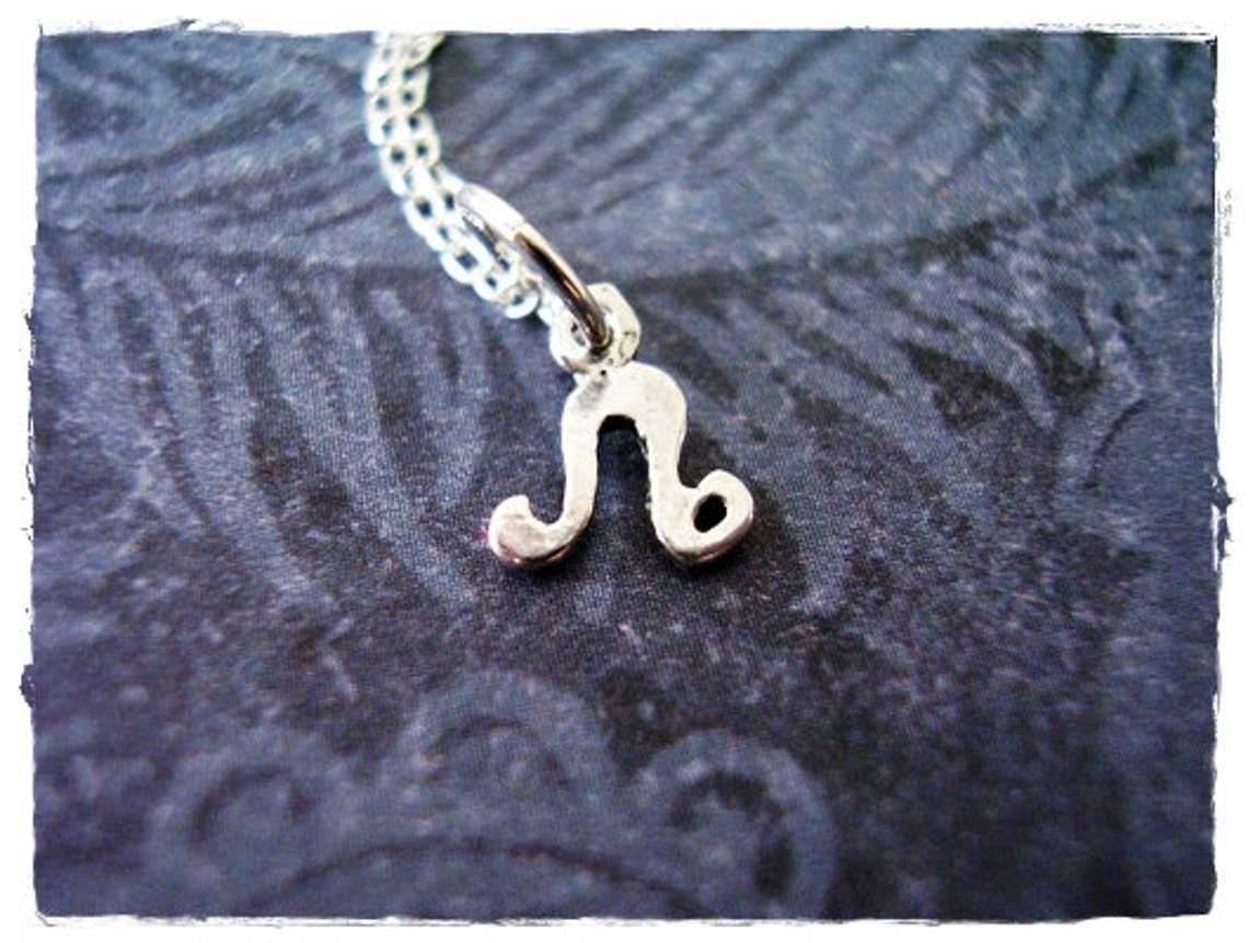 Tiny Leo Zodiac Sign Necklace Sterling Silver Leo Charm on a - Etsy