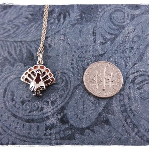Silver Turkey Necklace Enameled Sterling Silver Turkey Charm - Etsy