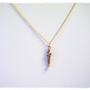 Gold Mummy Necklace - Antique Gold Pewter Mummy Charm on a Delicate ...