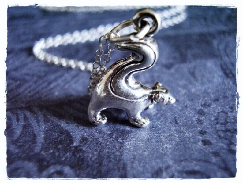 Sterling Silver Skunk Necklace Sterling Silver Skunk Charm - Etsy