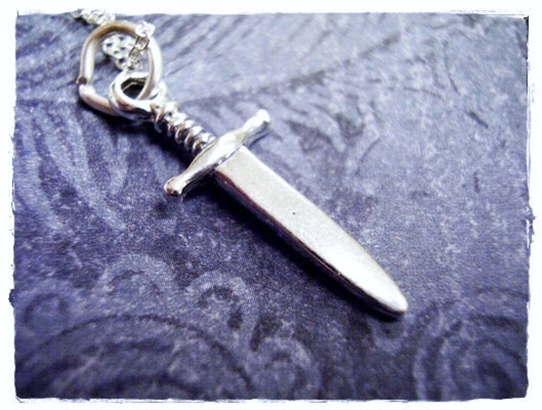 Silver Broadsword Necklace Sterling Silver Sword Charm on a - Etsy