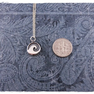 Tiny Wave Necklace - Sterling Silver Wave Charm on a Delicate Sterling ...
