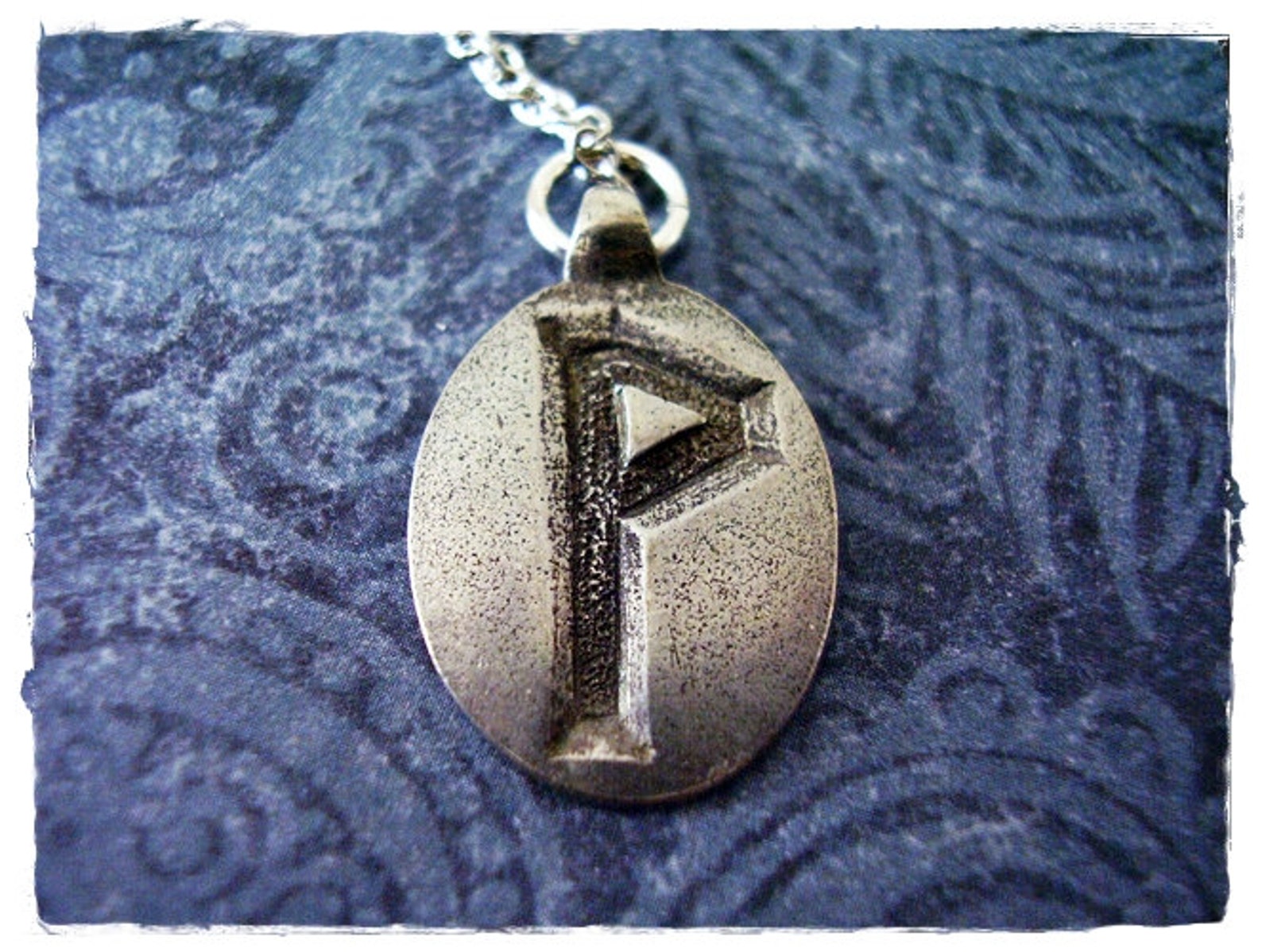 Silver Wynn Rune Necklace - Silver Pewter Wynn Rune Charm on a Delicate ...