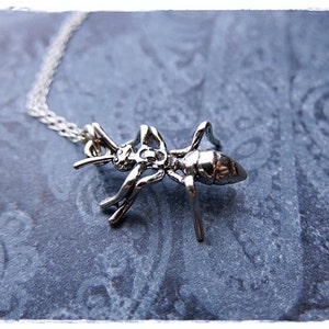 Silver Ant Necklace - Sterling Silver Ant Charm on a Delicate Sterling ...