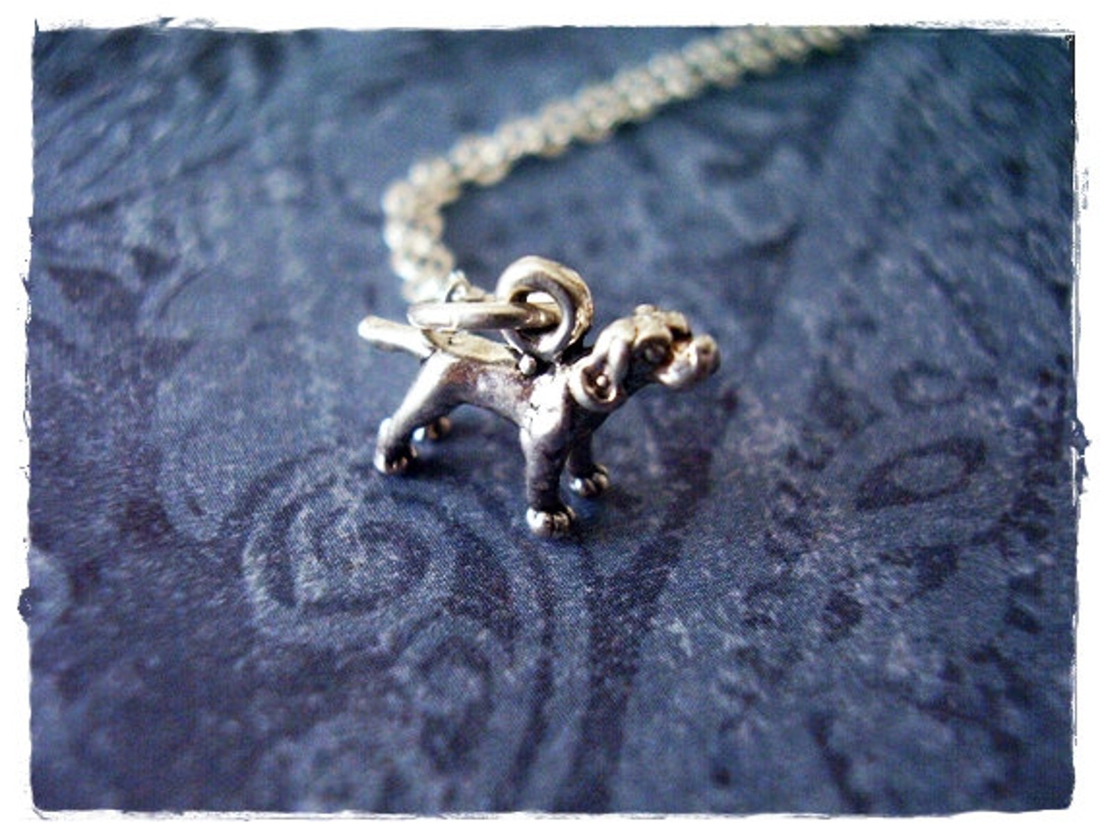 Tiny Pointer Dog Necklace - Sterling Silver Pointer Dog Charm on a ...