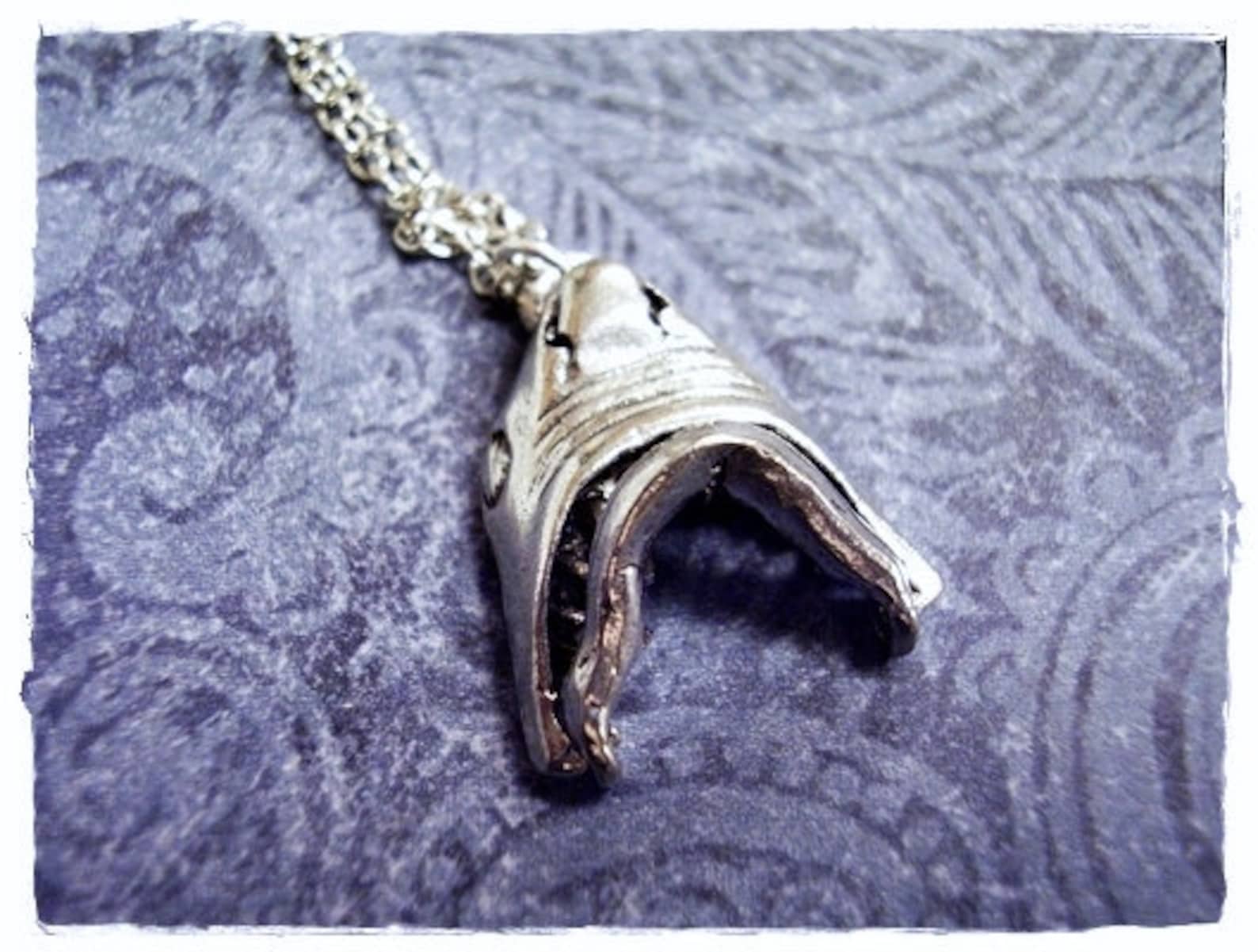 Movable Shark Jaws Necklace - Antique Pewter Shark Jaws Charm on a ...