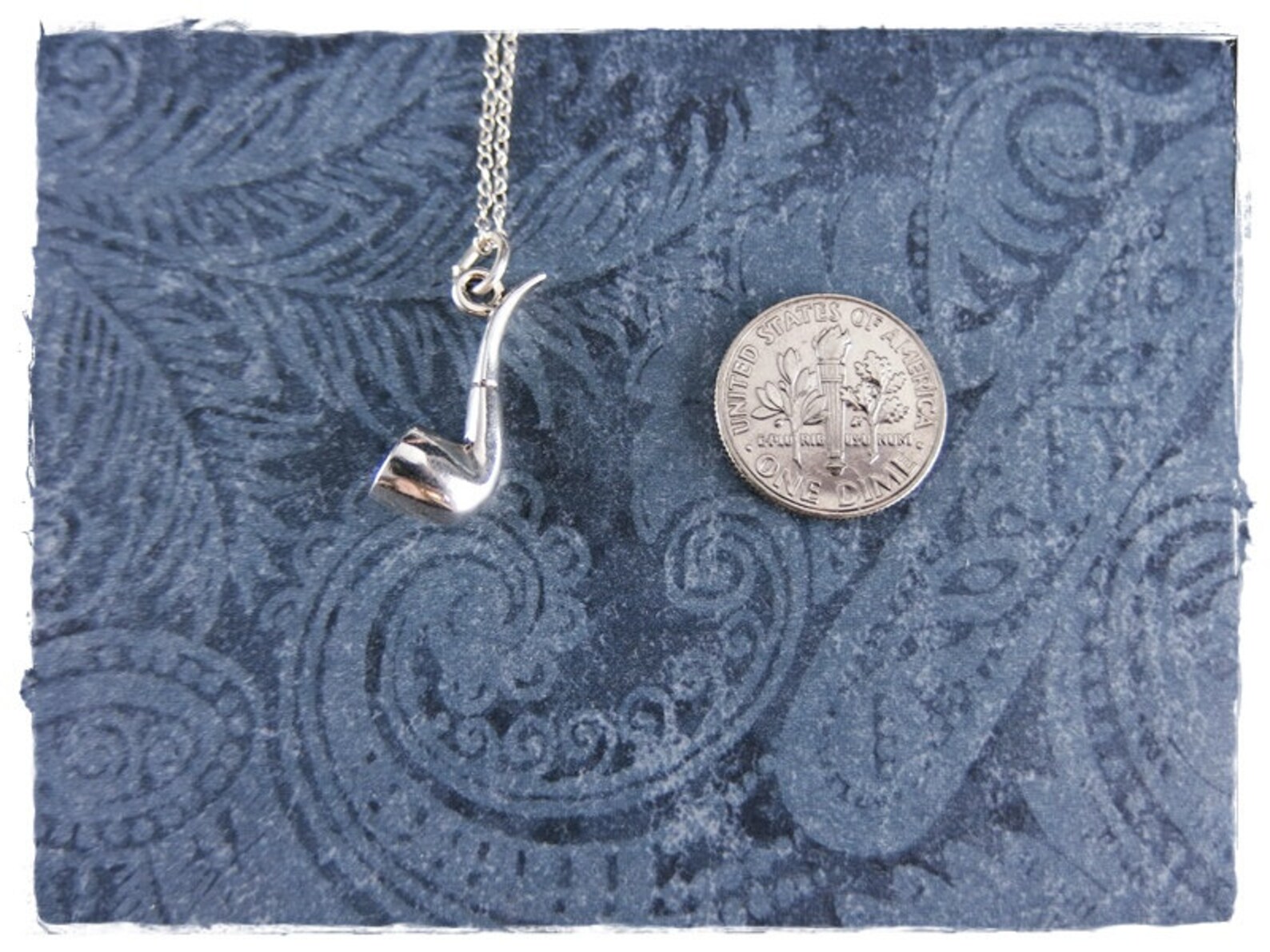 Silver Pipe Necklace - Sterling Silver Pipe Charm on a Delicate ...
