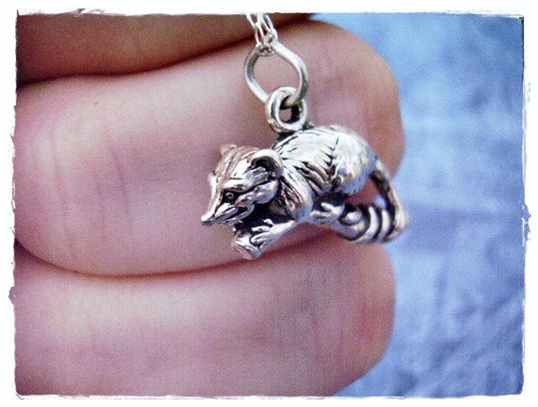 Silver Opossum Necklace - Sterling Silver Opossum Charm on a Delicate ...