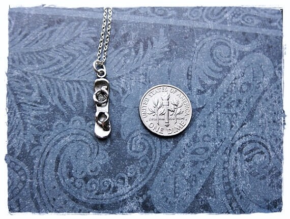 Silver Snowboard Necklace - Sterling Silver Snowboard Charm on a ...