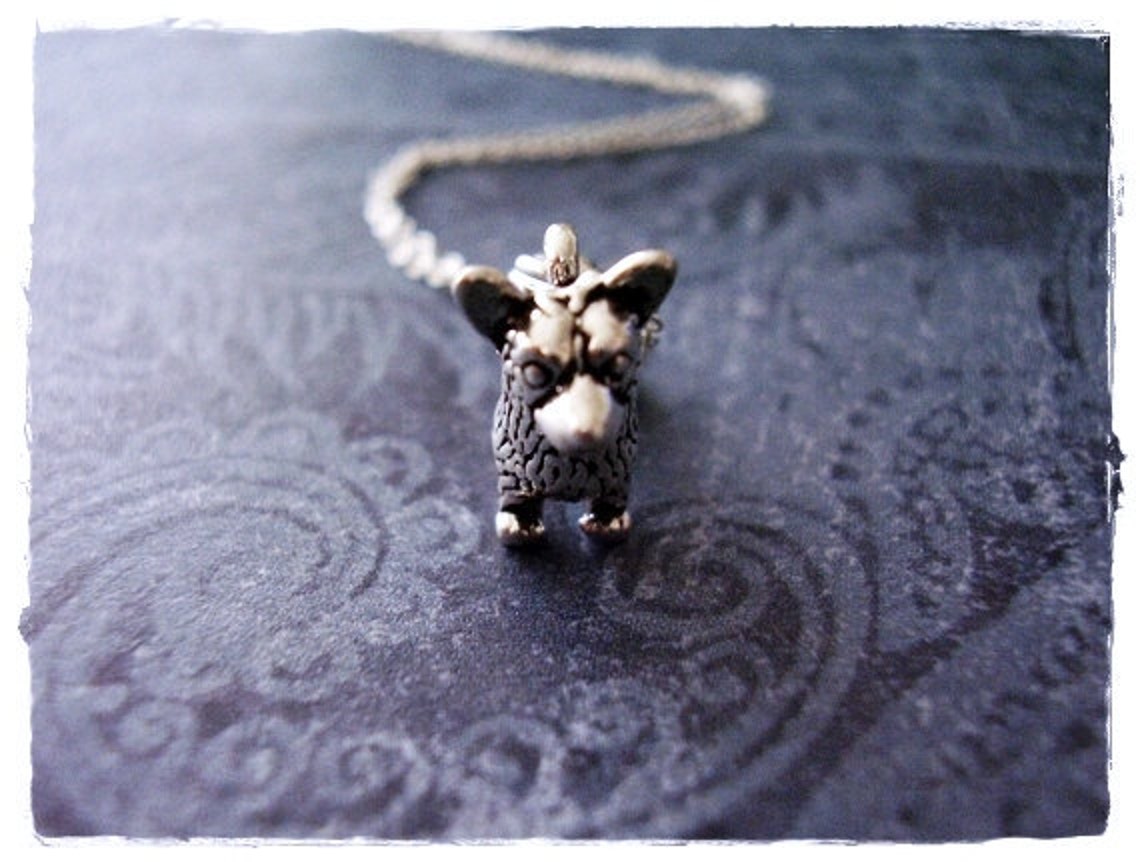 Large Corgi Necklace Sterling Silver Corgi Charm on a - Etsy
