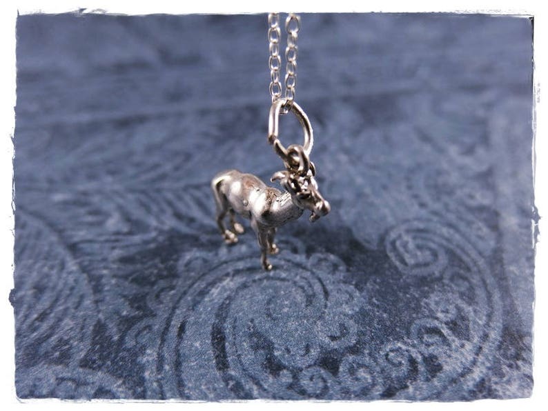 Silver Mountain Goat Necklace Sterling Silver Mountain Goat - Etsy
