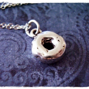Silver Donut Necklace - Sterling Silver Donut Charm on a Delicate ...