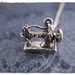 Silver Sewing Machine Necklace Sterling Silver Sewing Machine Charm on ...