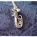 Large Silver Tuba Necklace - Sterling Silver Tuba Charm on a Delicate ...