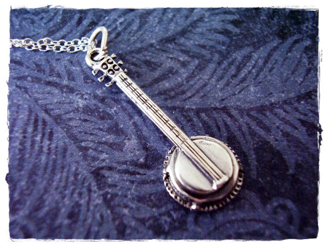 Sterling Silver Banjo Necklace - Sterling Silver Banjo Charm on a ...