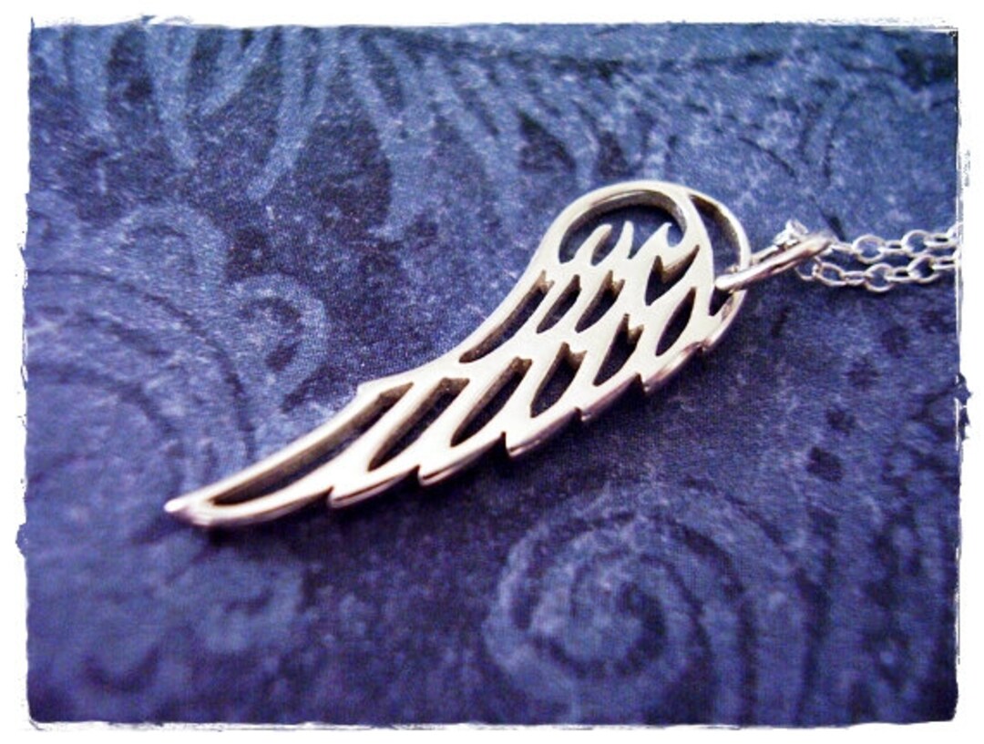 Silver Filigree Angel Wing Necklace Sterling Silver Filigree Wing Charm ...
